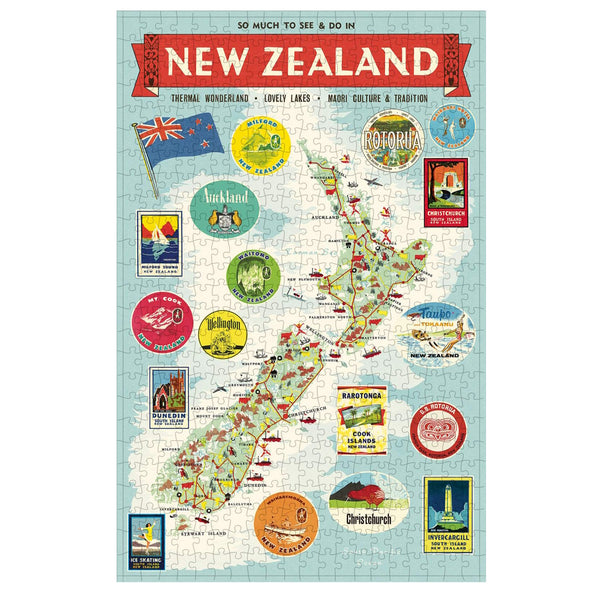 Cavallini 500 Piece Jigsaw Puzzle - New Zealand Map – The Jigstore